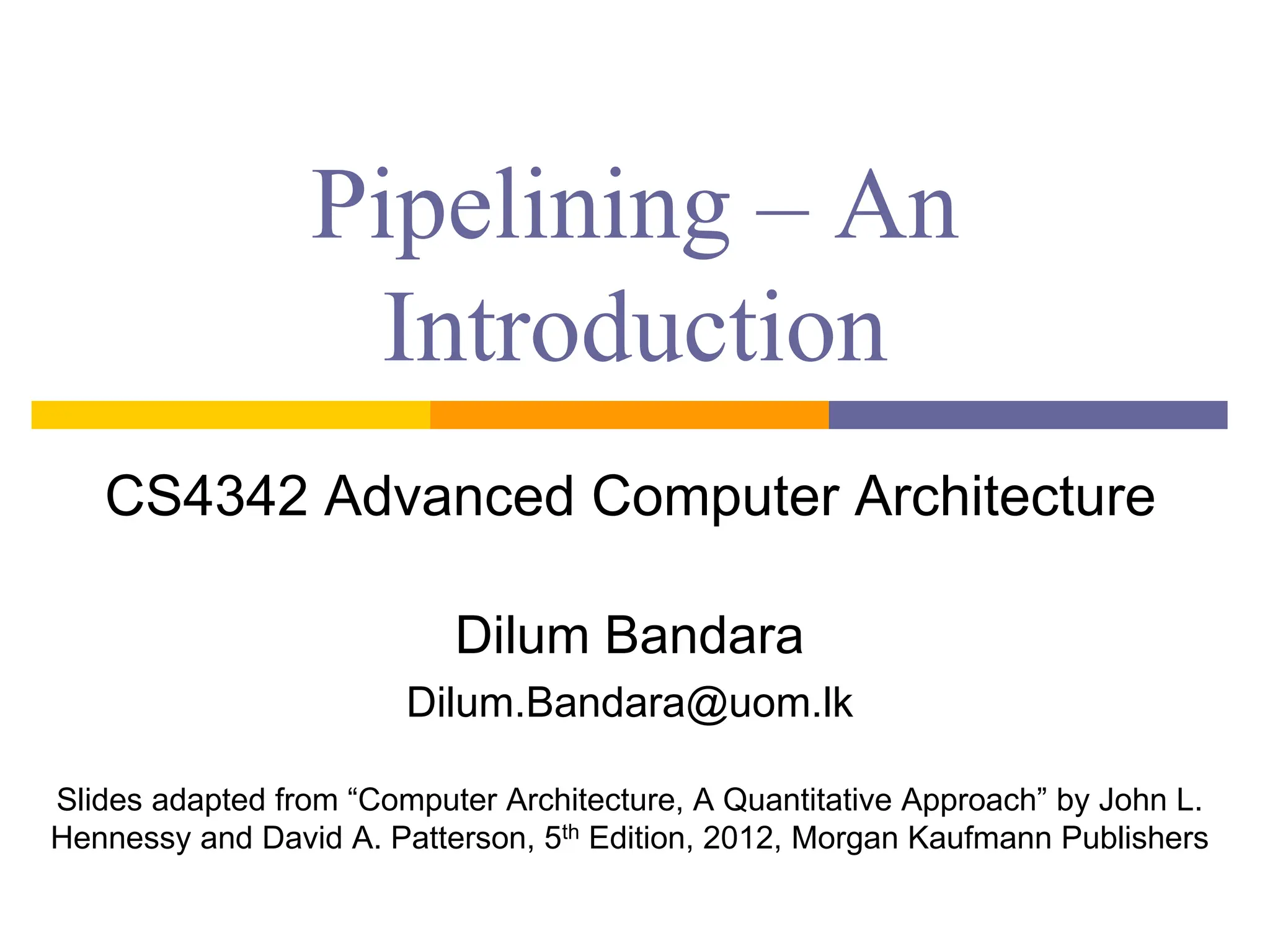 CPU Pipelining and Hazards - An Introduction | PPT