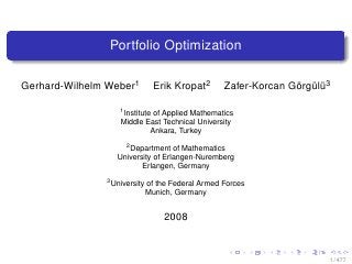 Portfolio Optimization | PPT