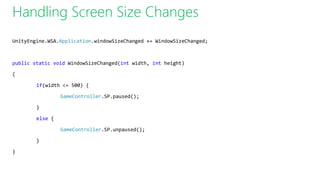 Porting unity games to windows - London Unity User Group | PPTX | Operating Systems | Computer ...