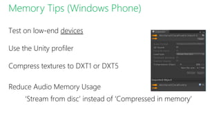Porting unity games to windows - London Unity User Group | PPT