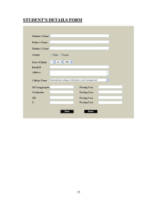 02.project training and placement cell | PDF