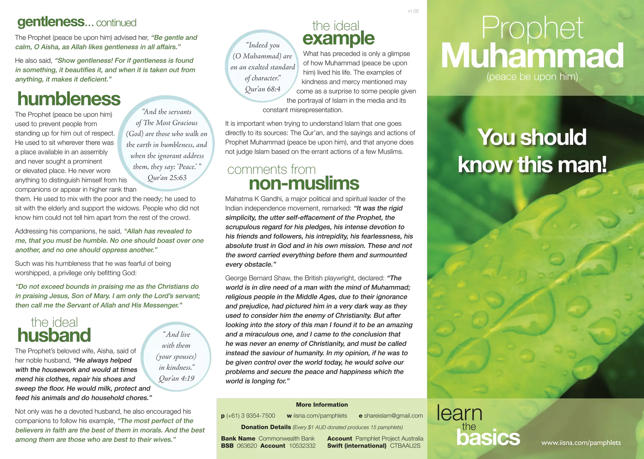 Prophet Muhammad (SAW) -You should know this man pamphlet | PDF