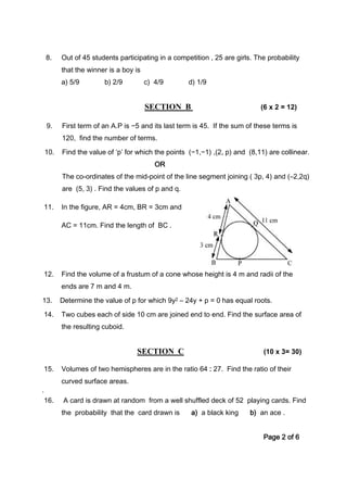 02 question-paper-maths-x | PDF