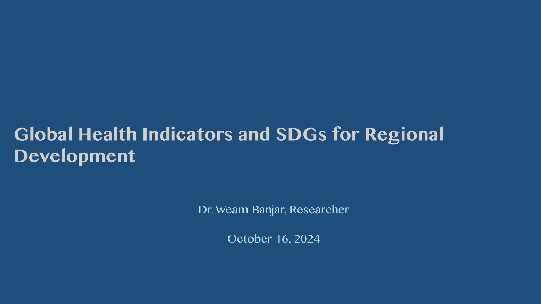 Regional Development and Global Health Indicators | PDF