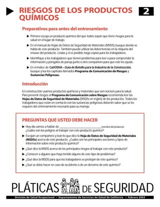 Peligros Quimicos En El Lugar De Trabajo