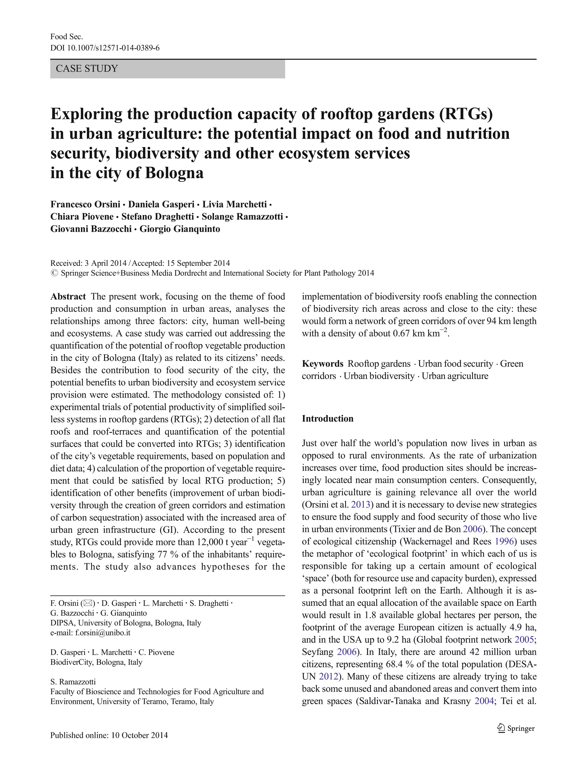 Exploring the production capacity of rooftop gardens (RTGs) in urban ...