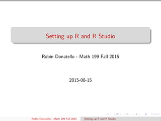 Setup R and R Studio | PPT