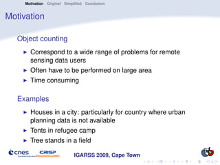 Object counting in high resolution remote sensing images with OTB | PDF