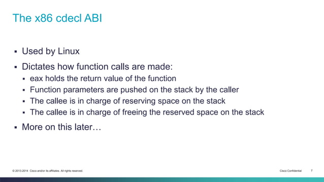 02 - Introduction to the cdecl ABI and the x86 stack | PPTX