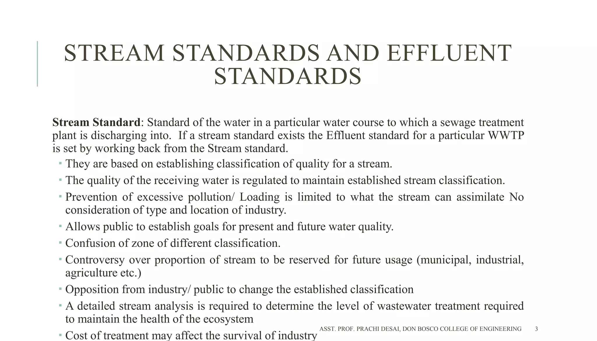02 - Stream & Effluent standards, Oxygen sag curve, Self Purification.pptx
