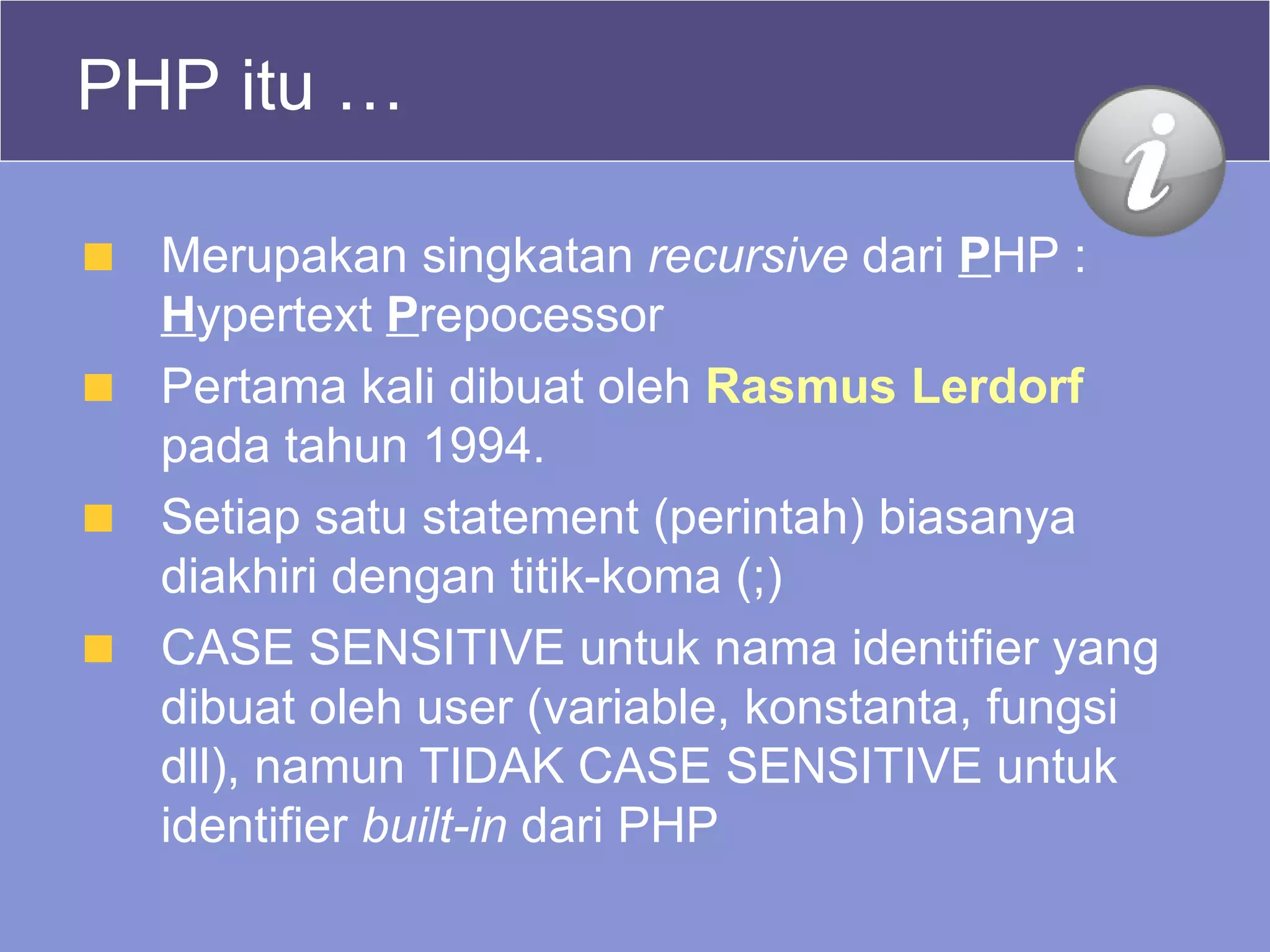 02. Struktur Dasar Php | PPT