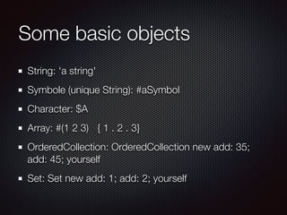 Pharo Hands-On: 02 syntax | PPT