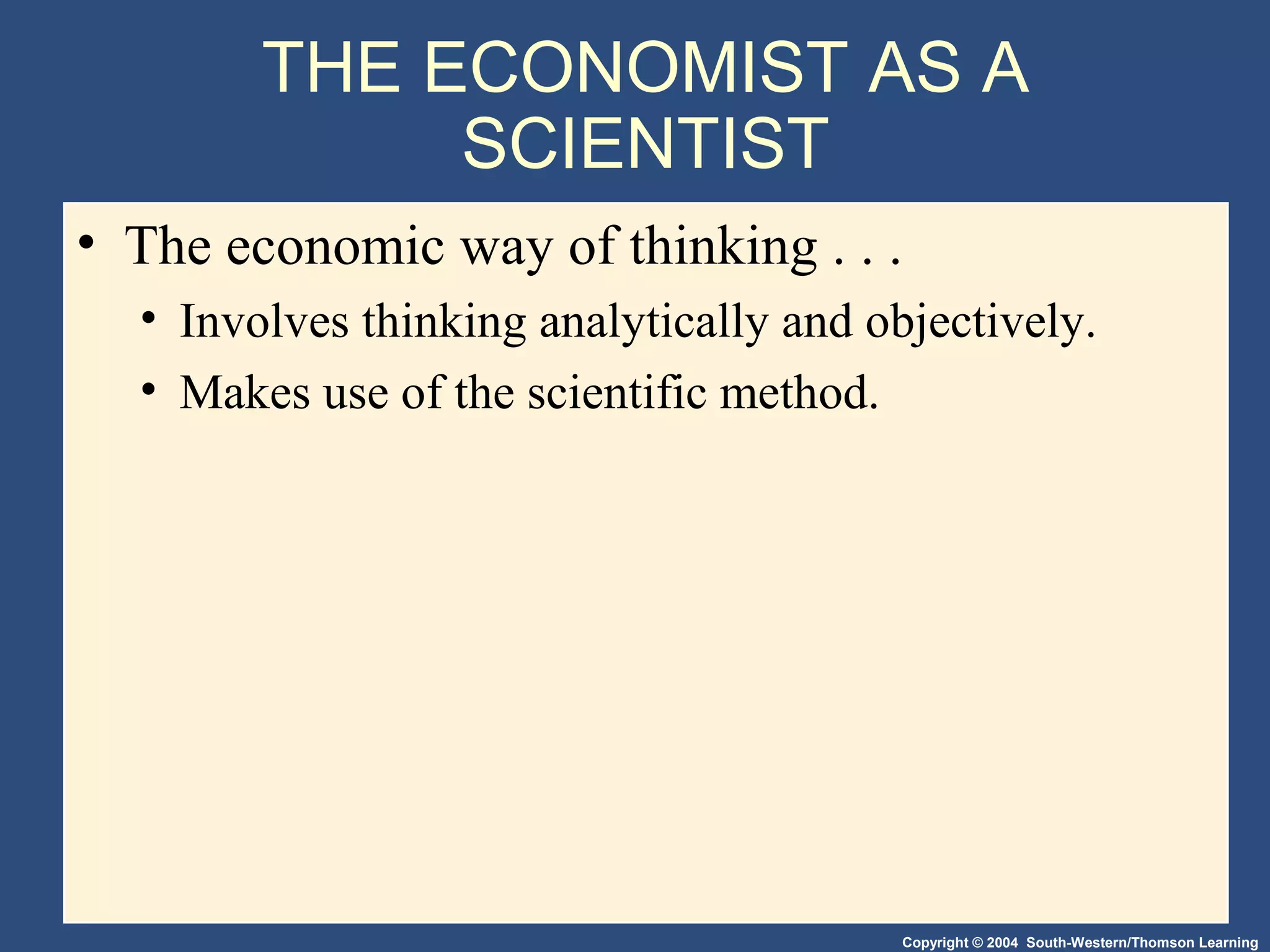 thinking like an economist | PPT