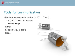 Tools for communication in the E-teaching courses | PPT