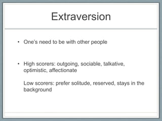 2012 - 02 trait theory eysenck big 5 | PPTX