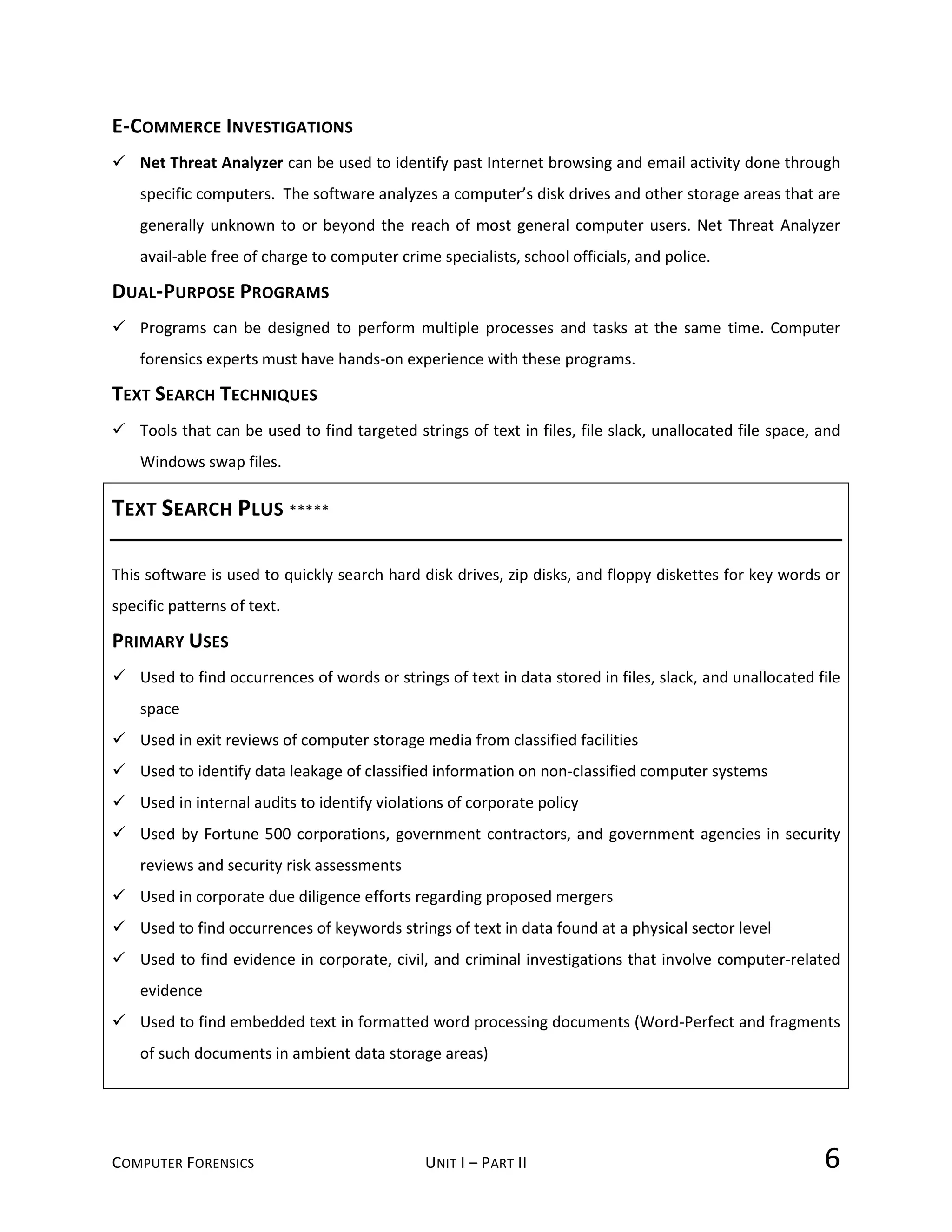 02 Types Of Computer Forensics Technology Notes Pdf Operating