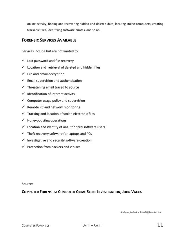 02 Types Of Computer Forensics Technology Notes Pdf Operating Systems Computer Software