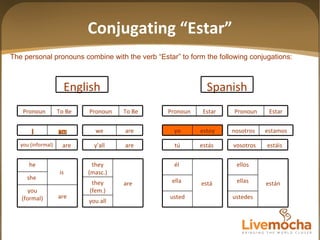 02 - Spanish Verbs Ser and Estar from Livemocha.com