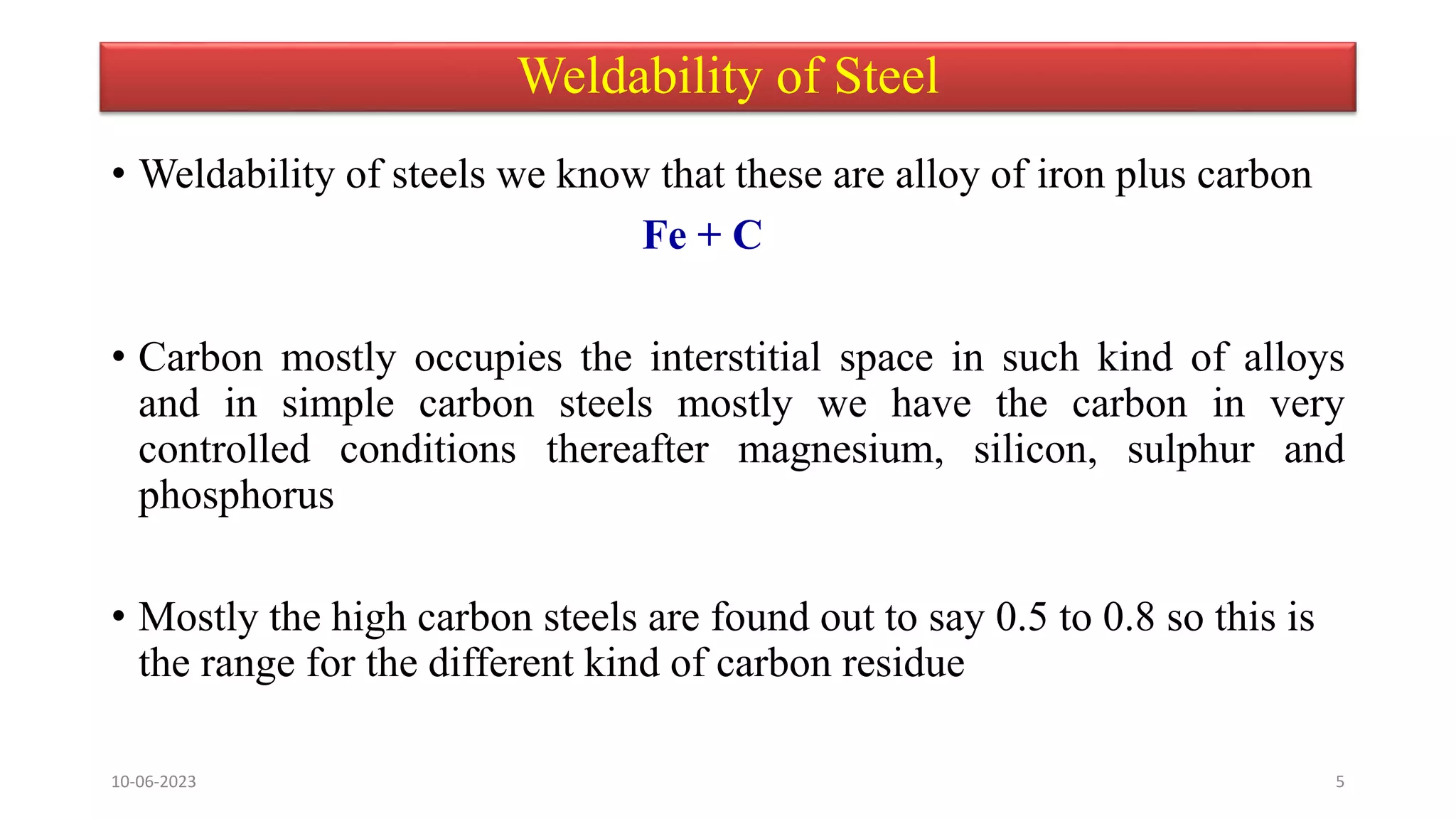 Welability of Carbon and alloy steel.pptx