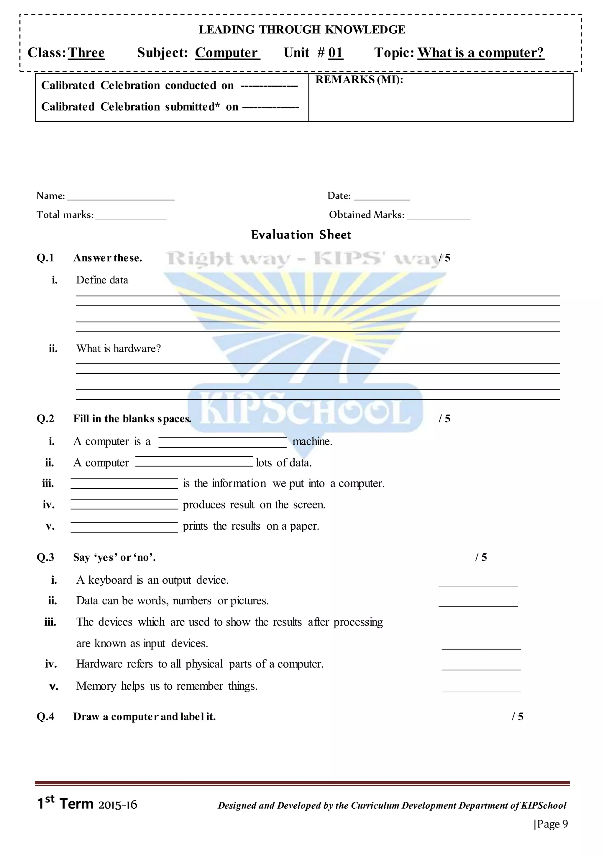 unit 01 --what's computer | PDF