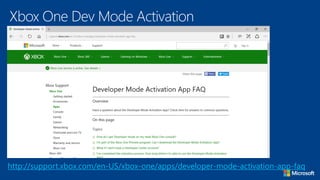 Xbox One Dev Mode | PPT