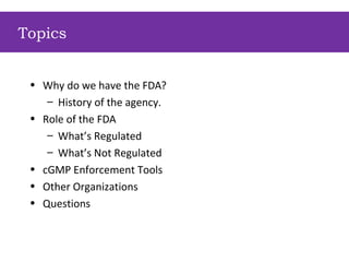 Overview of the FDA | PPT