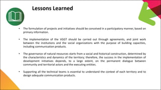 Promotion and incorporation of land governance guidelines with local ...