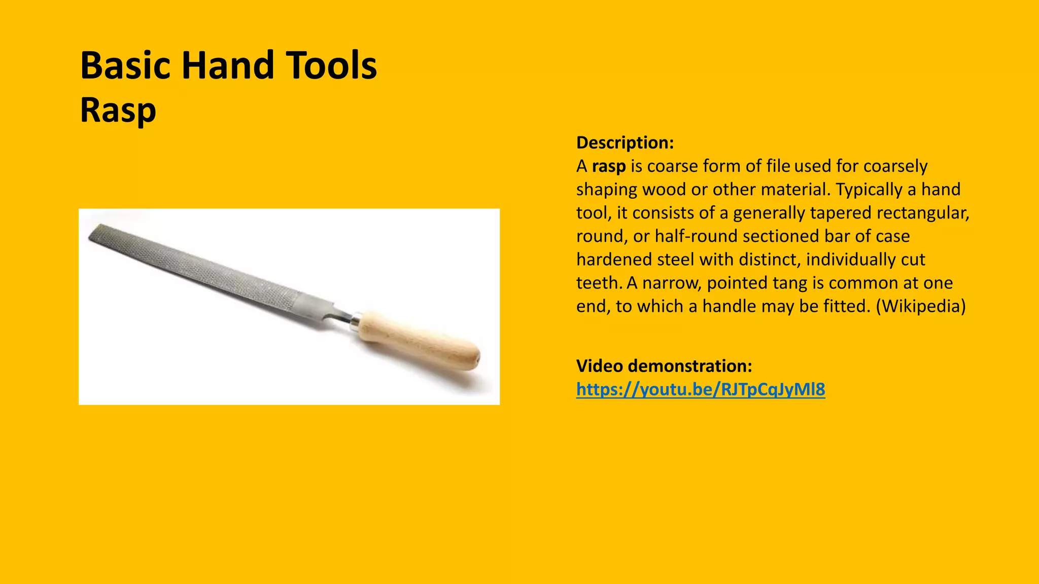 Basic Hand Tools | PPTX