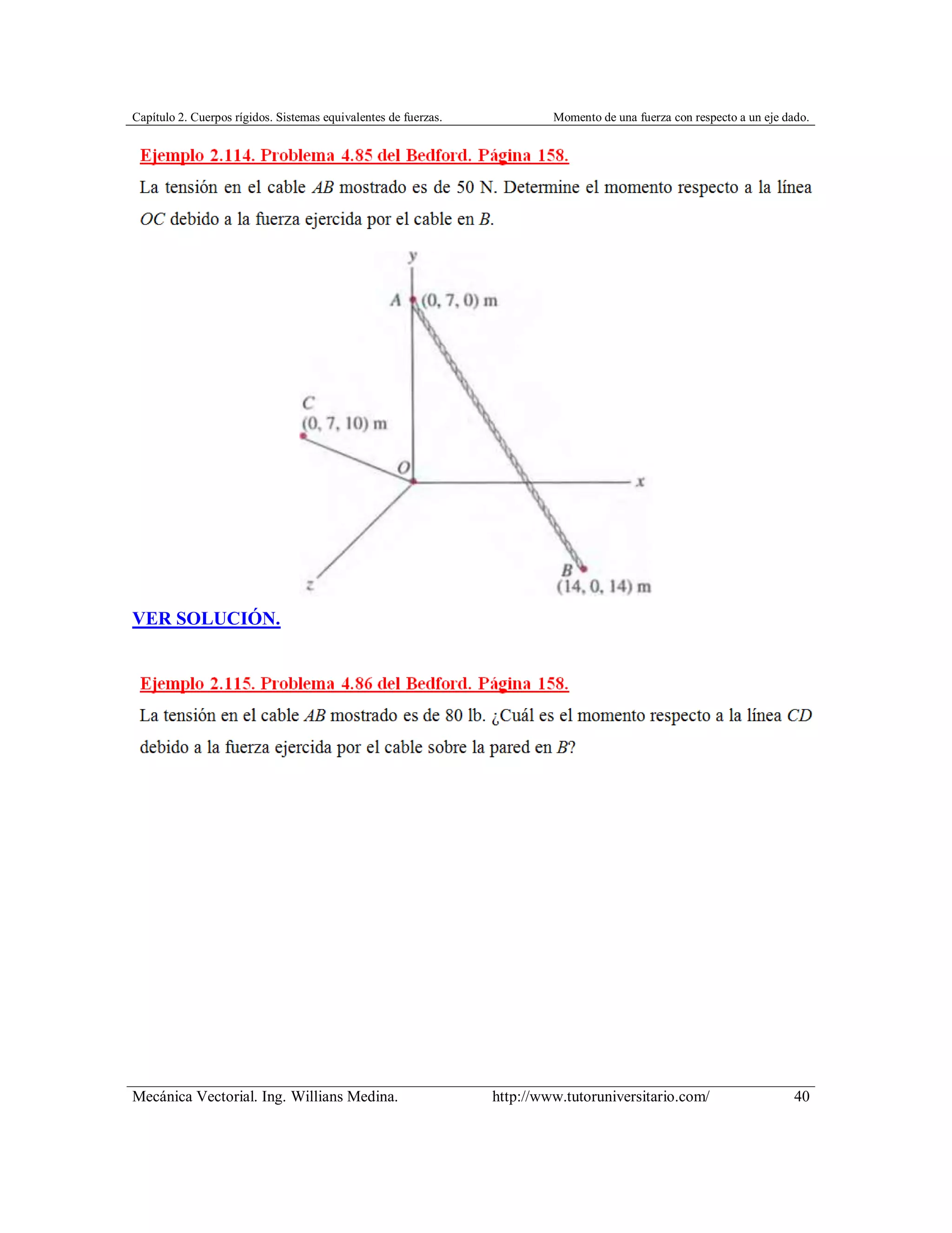 Momento de una fuerza con respecto a un eje dado | PDF