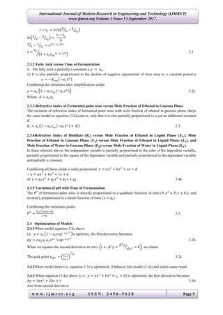Determination, Modeling and Optimization of Distillation Equilibrium of ...