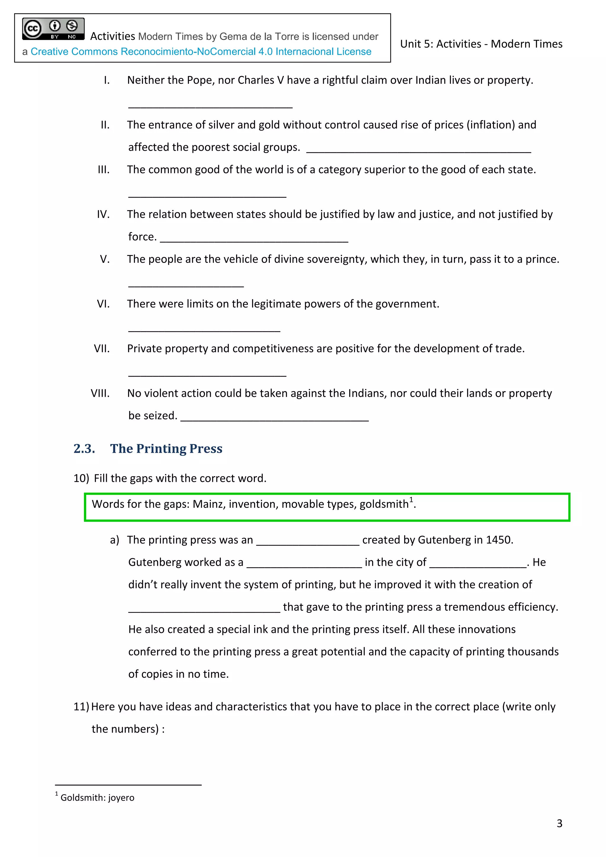 Unit 5: Modern Times Activities | PDF