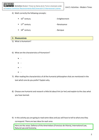 Unit 5: Modern Times Activities | PDF