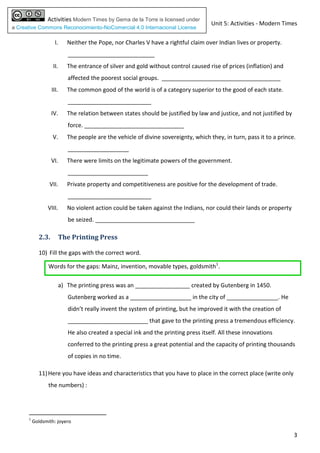 Unit 5: Modern Times Activities | PDF