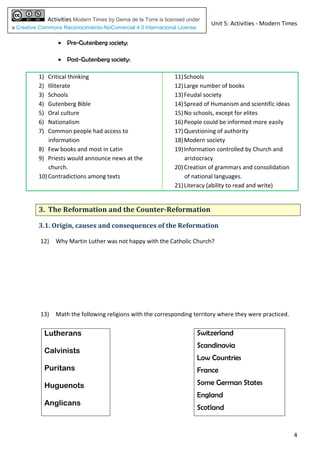 Unit 5: Modern Times Activities | PDF