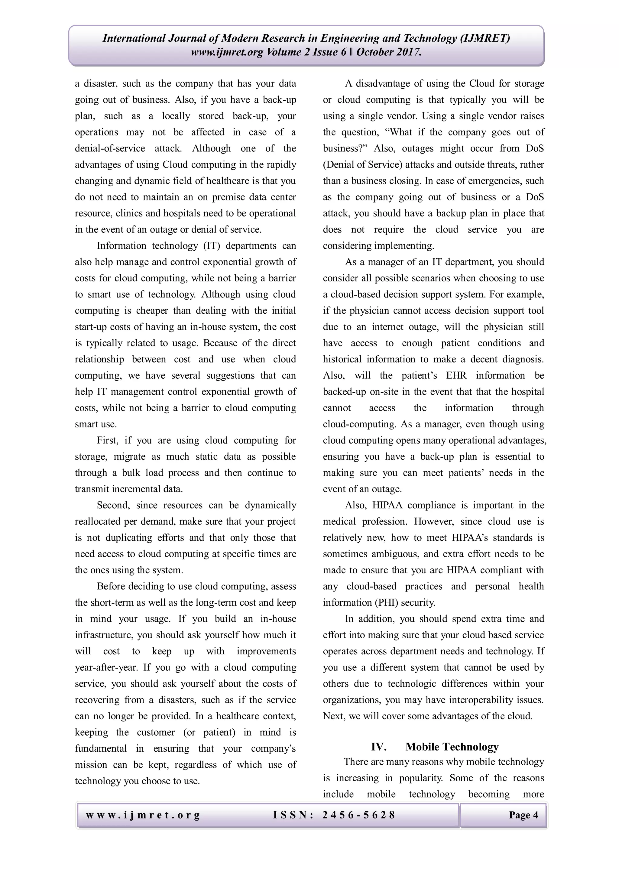 Health Information Technology Implementation Challenges and Responsive Solutions for Health ...