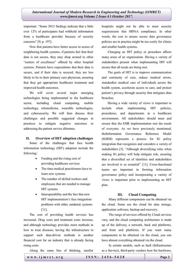 Health Information Technology Implementation Challenges and Responsive Solutions for Health ...