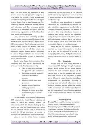 Health Information Technology Implementation Challenges and Responsive ...