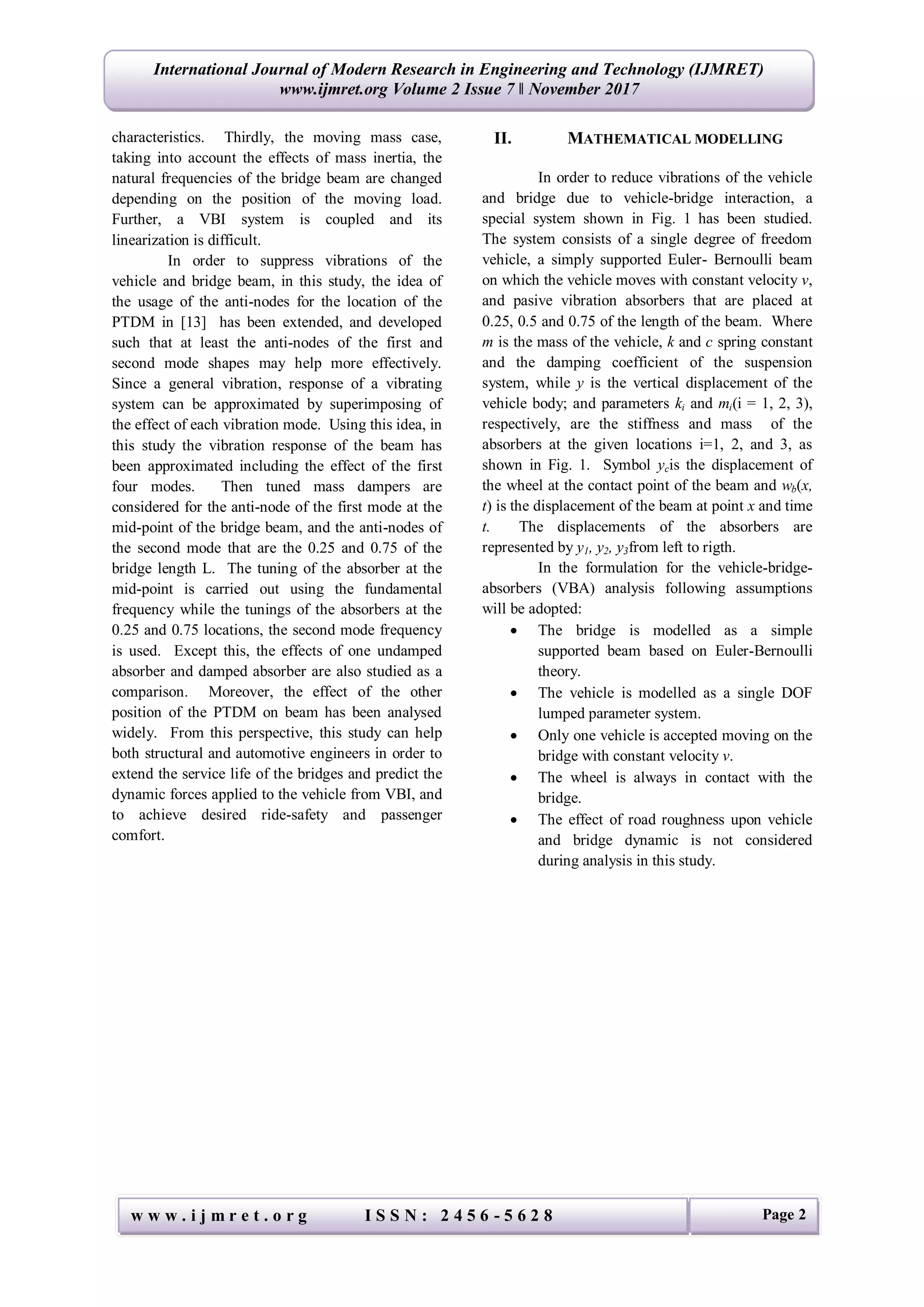 Vibration Suppression of Vehicle-Bridge-Interaction System using ...