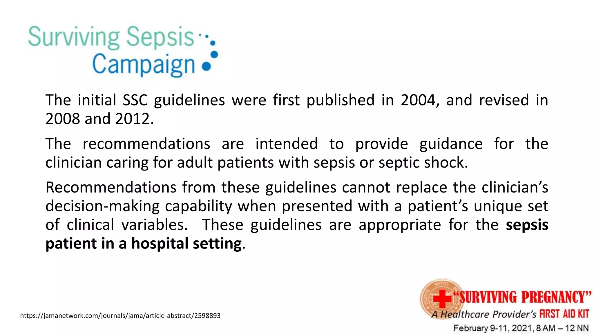 Surviving Sepsis in Pregnancy | PPTX