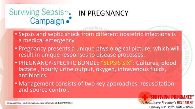Surviving Sepsis in Pregnancy