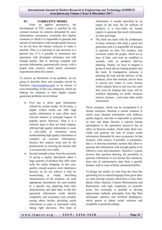 Narrative: Text Generation Model from Data | PDF