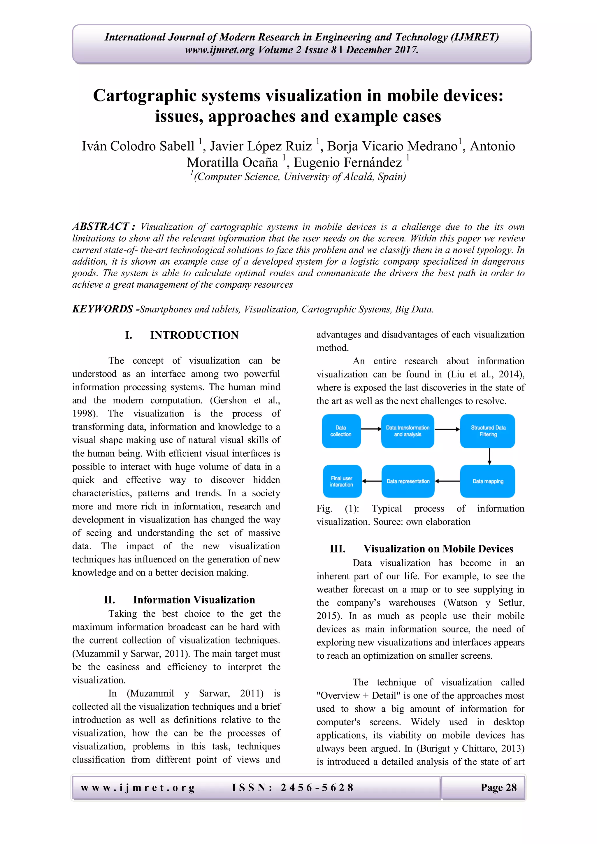 Cartographic systems visualization in mobile devices: issues, approaches and example cases | PDF