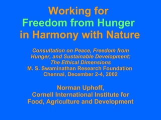 0209 Working for Freedom from Hunger in Harmony with Nature | PPT