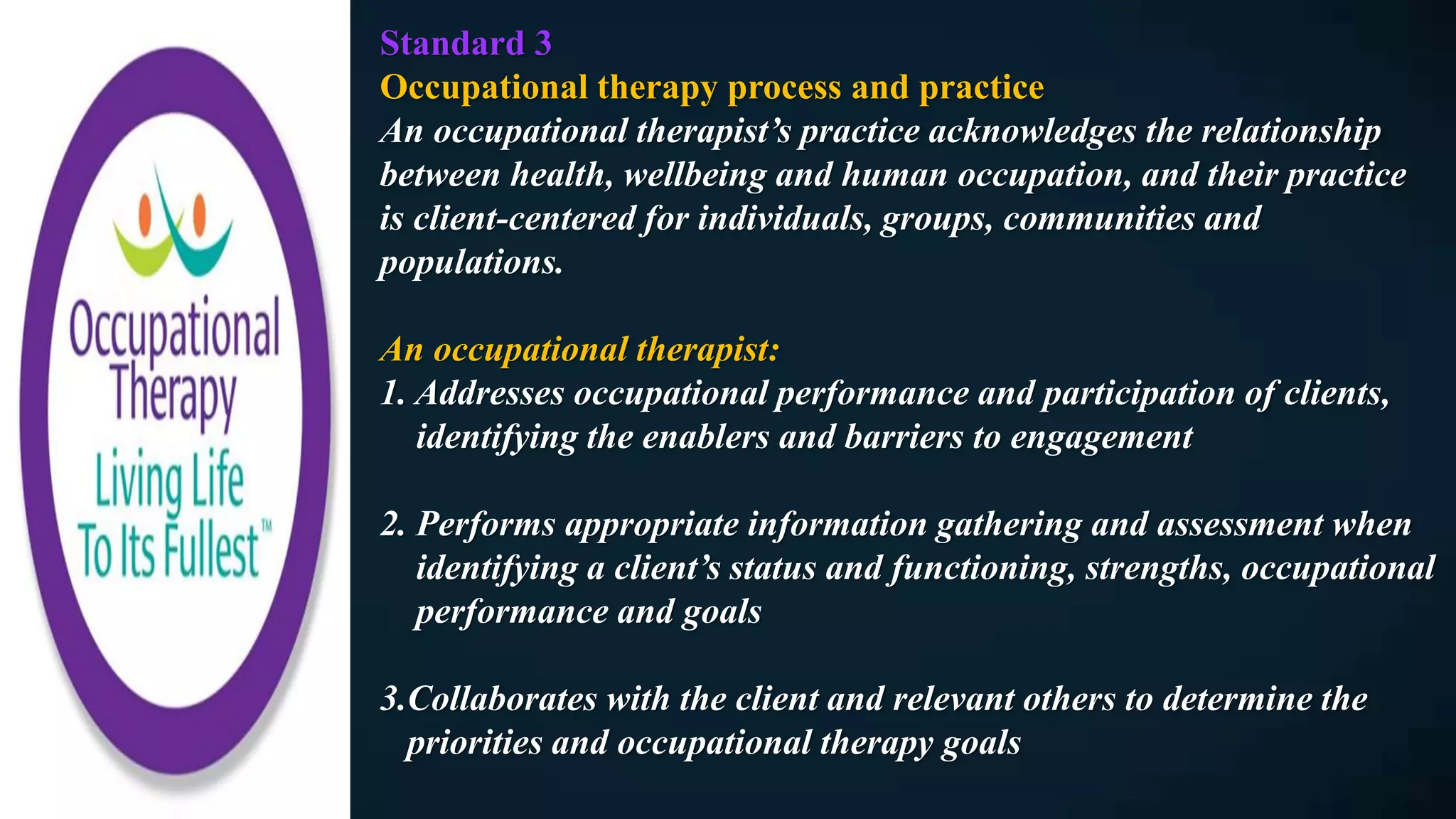 Occupational Therapy Competency Standards | PPT