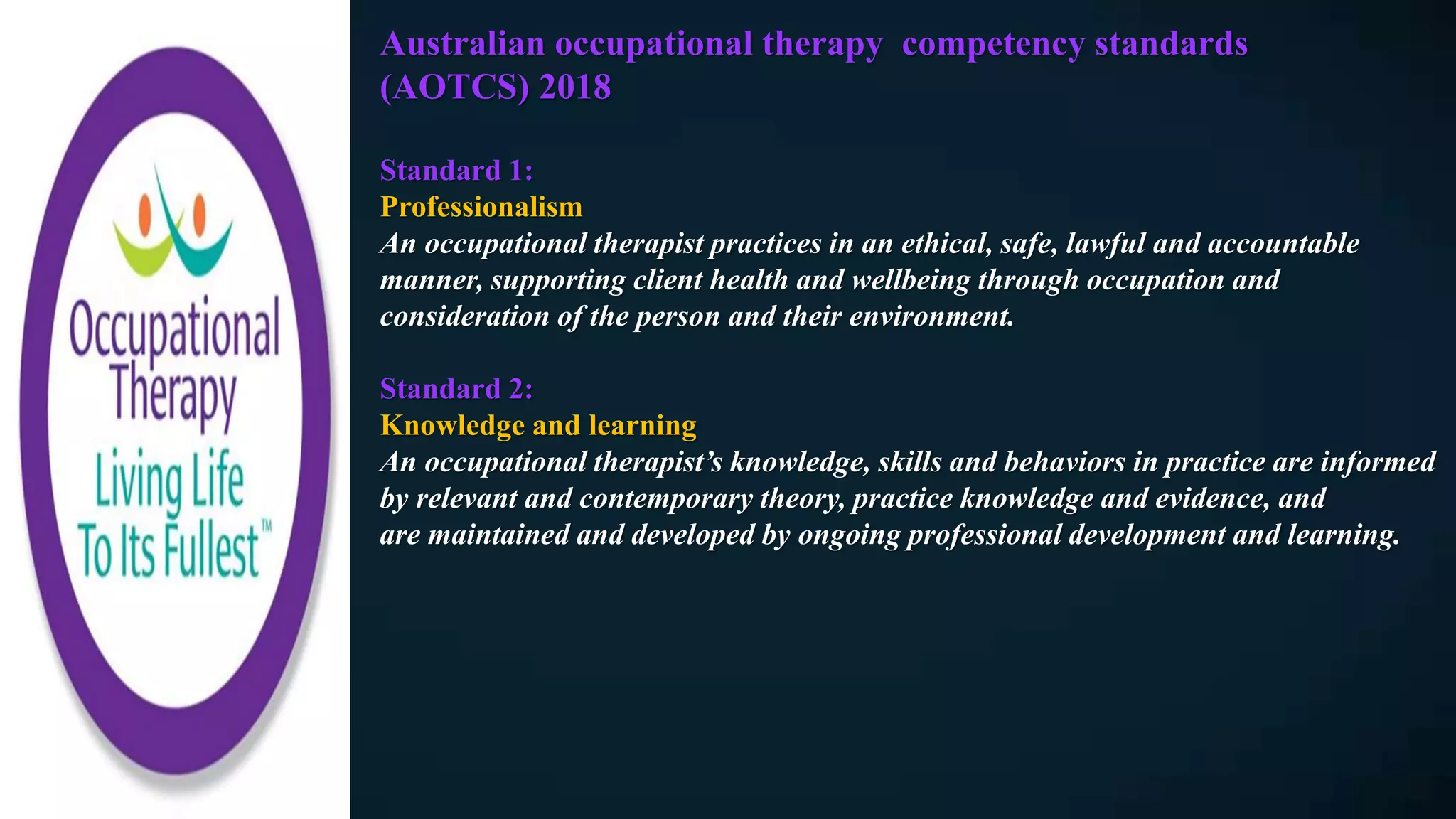 Occupational Therapy Competency Standards | PPTX | Physical Therapy ...