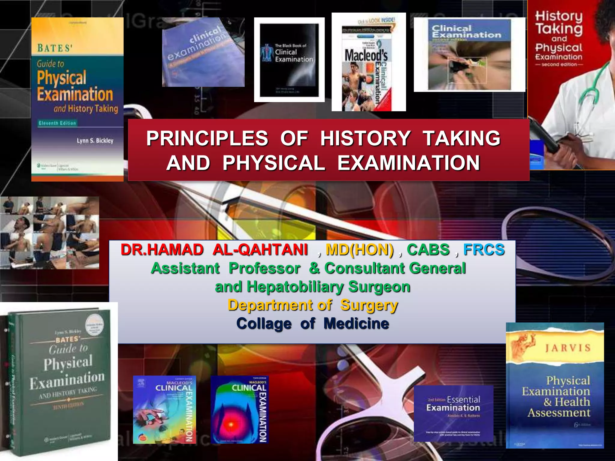 02 1 principles of history taking and physical examination | PPTX