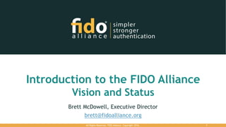 Introduction to the FIDO Alliance: Vision and Status | PPT