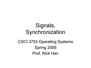 Traffic Signal Synchronization Operating Systems | PPT