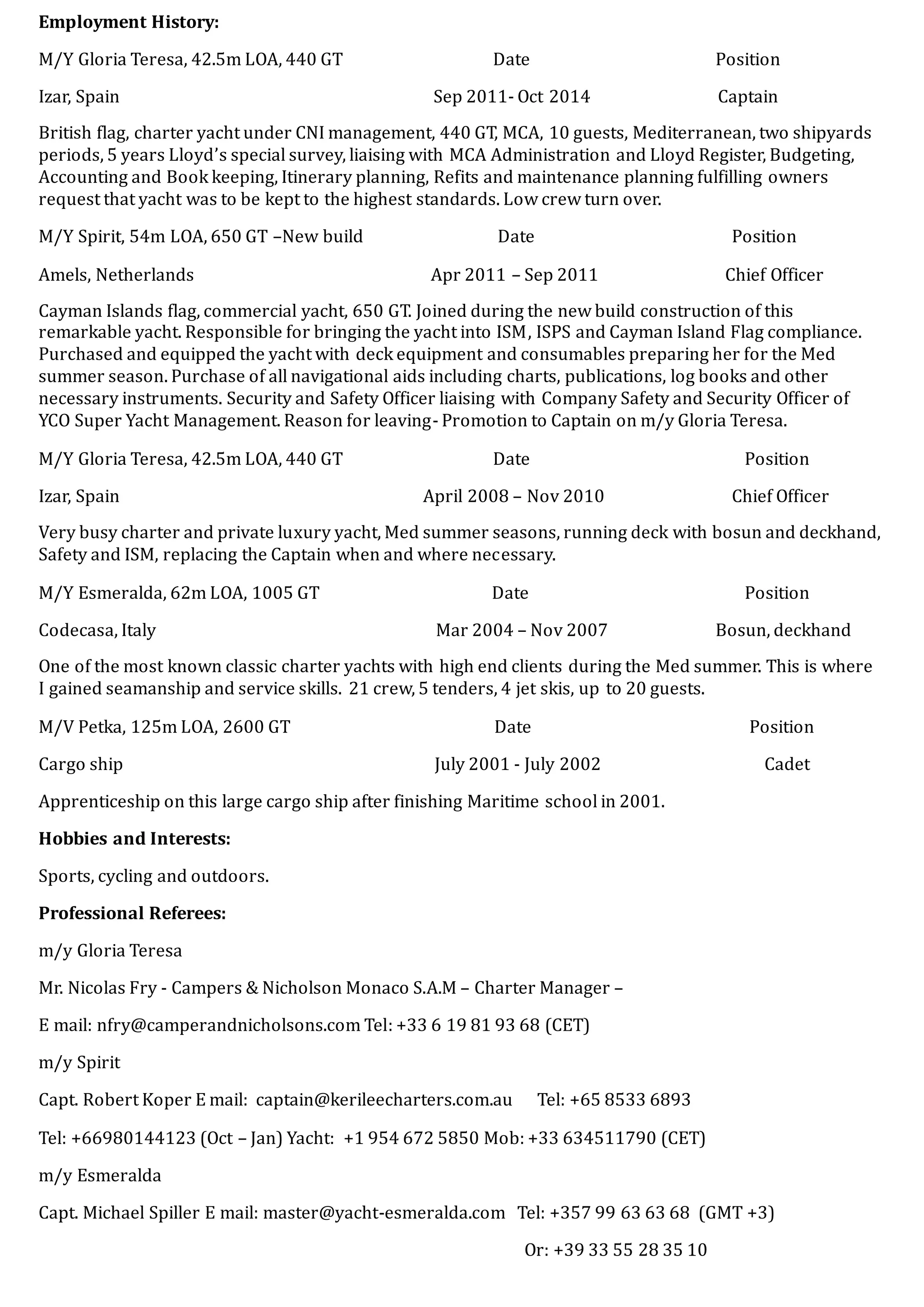 Zeljko Mikulicic CV Yachts | DOCX