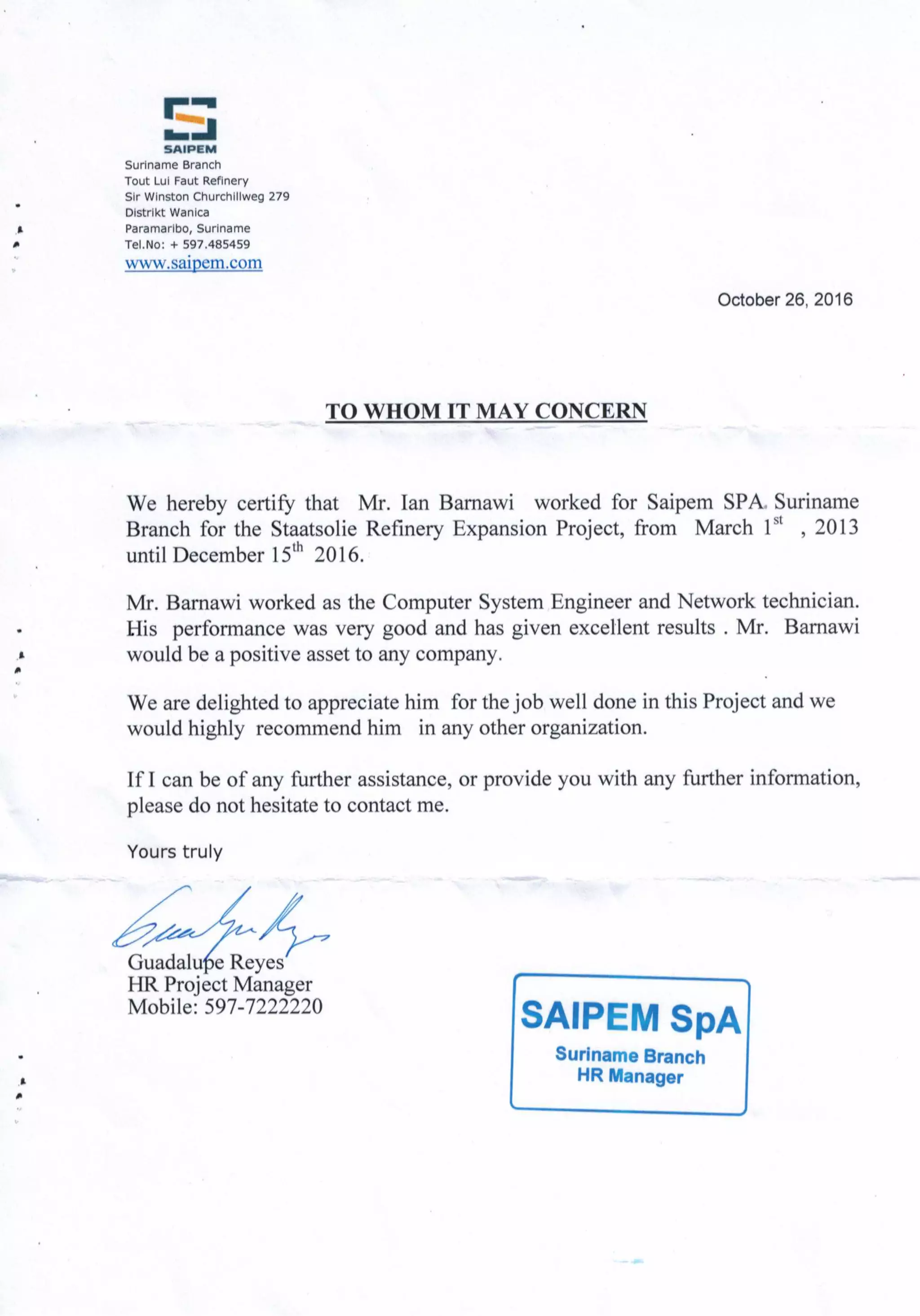 RECOMMENDATION LETTER - HR manager | PDF